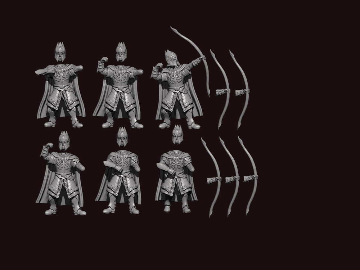 The Bits Smith - Silver Knights- Court Guard with Bow