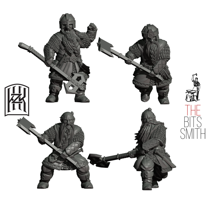 The Bits Smith - Dwarf Warriors with 2 handed weapon